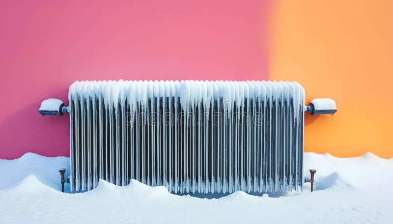 A Frozen Radiator with Copy Space Cost of Heating Stock Illustration ...
