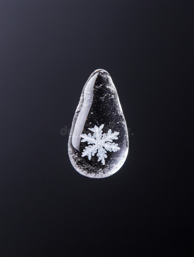 Frozen Raindrop with Snowflake Stock Illustration - Illustration of ...