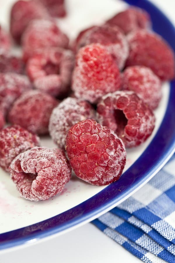 Frozen Raspberries stock image. Image of berries, napkin - 26414025