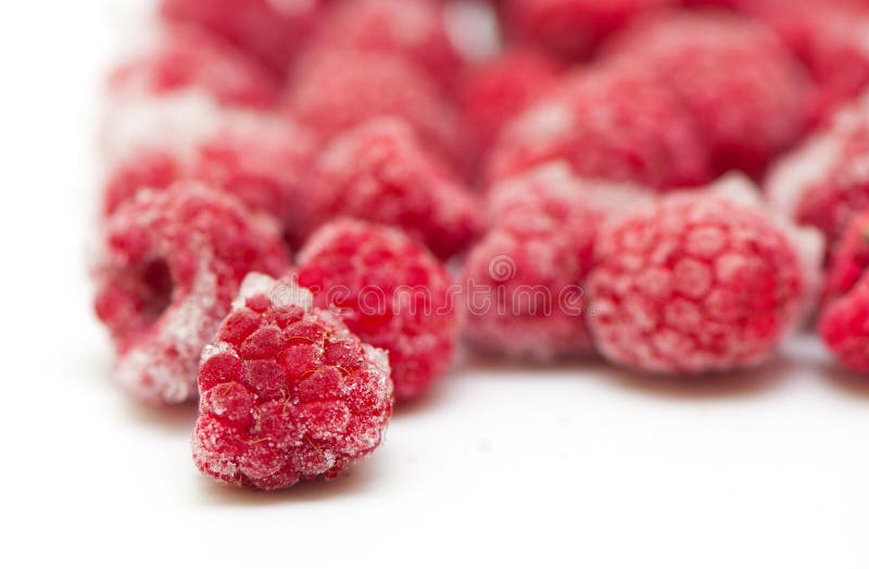 Frozen Raspberries on White Stock Photo - Image of natural, garden ...