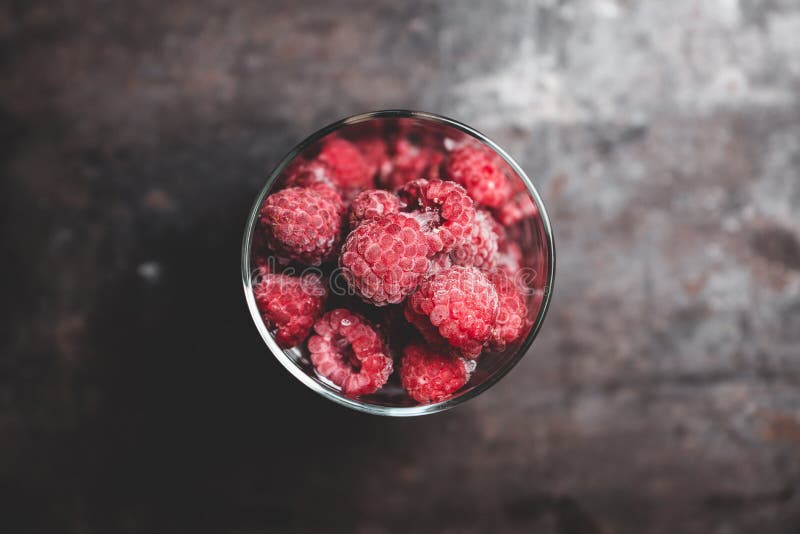 Frozen Raspberry with Cinnamon in Glass. Stock Photo - Image of food ...