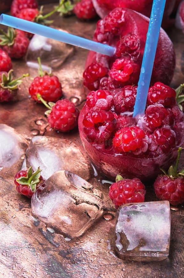 Frozen raspberry juice stock image. Image of summer, raspberry - 96150349