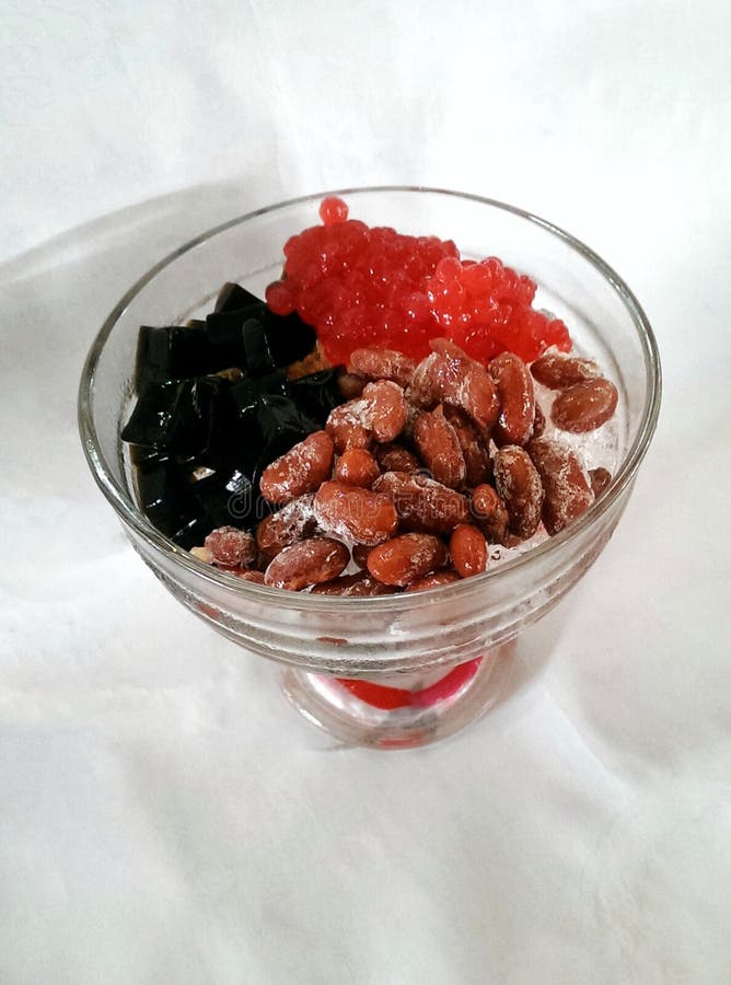 Frozen Red Beans with Colorful Jellies Stock Photo - Image of white ...