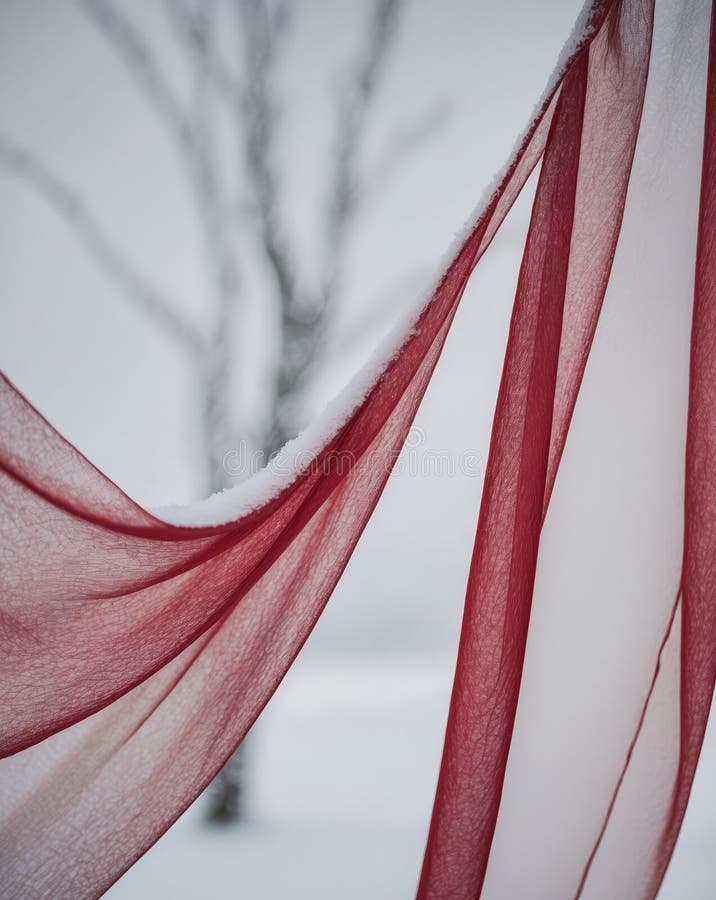 Frozen Red Fabric Drape - a Winter Wonderland of Abstract Design Stock ...