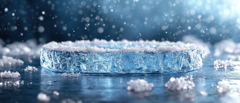 Frozen Ice Ring with Snow stock illustration. Illustration of time ...