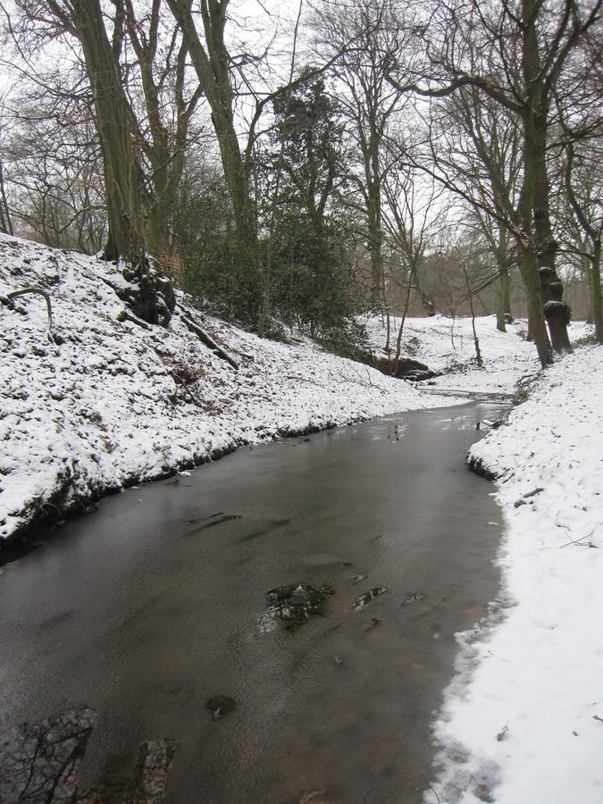 Cold River stock image. Image of river, snow, frozen - 111126141