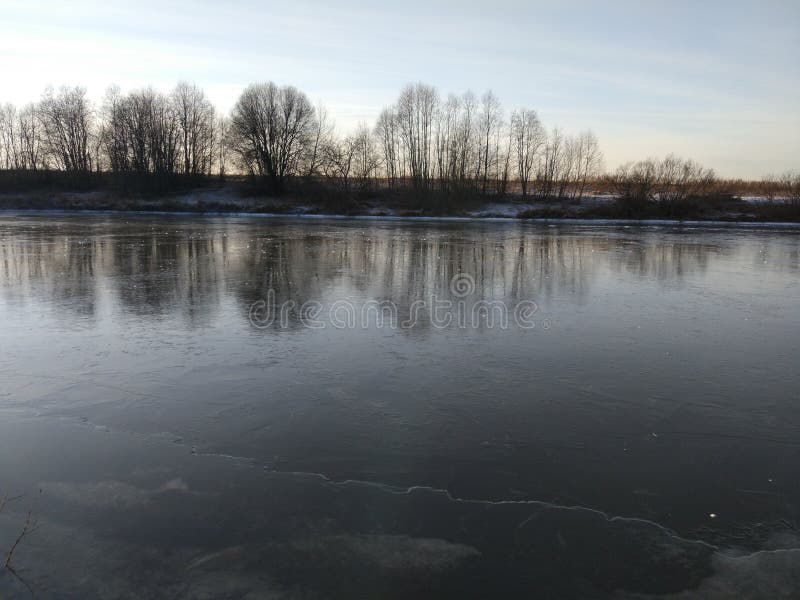 Frozen river stock image. Image of cold, river, frozen - 165815923