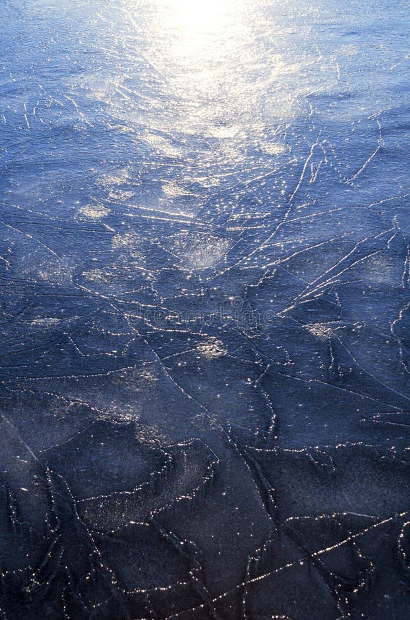 Frozen River. Sun Rays on Ice Stock Image - Image of silver, blue ...