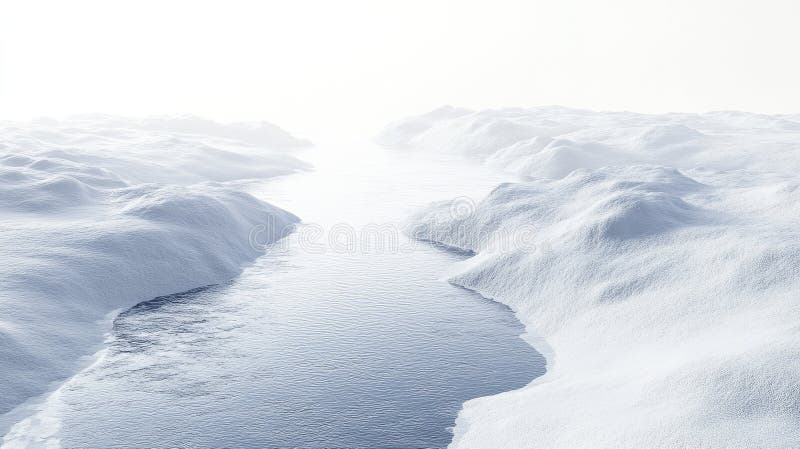 Frozen River Valley Landscape Stock Illustration - Illustration of river, quiet: 357973701
