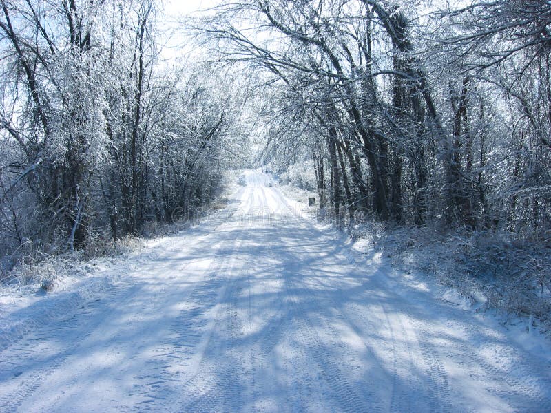Frozen Road stock photo. Image of country, cold, snow - 16863174