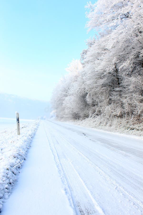 Frozen road stock photo. Image of street, cold, white - 28015182