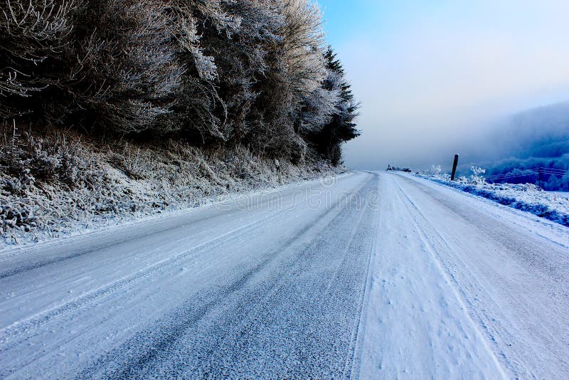 Frozen darkness road stock photo. Image of europe, white - 28015688