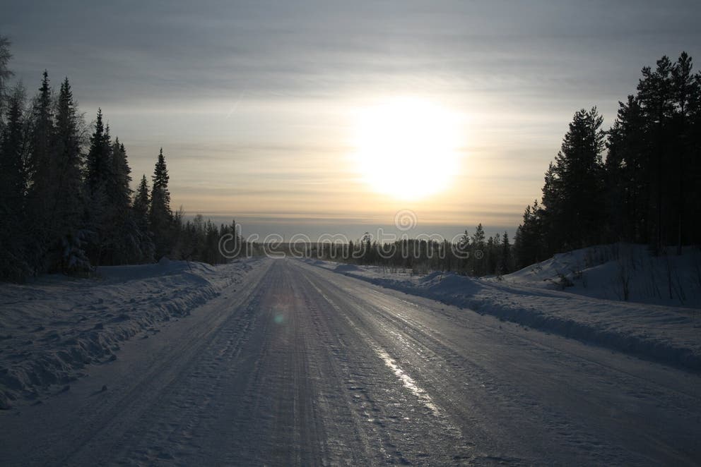 Frozen road stock image. Image of arctic, finland, polar - 6877201