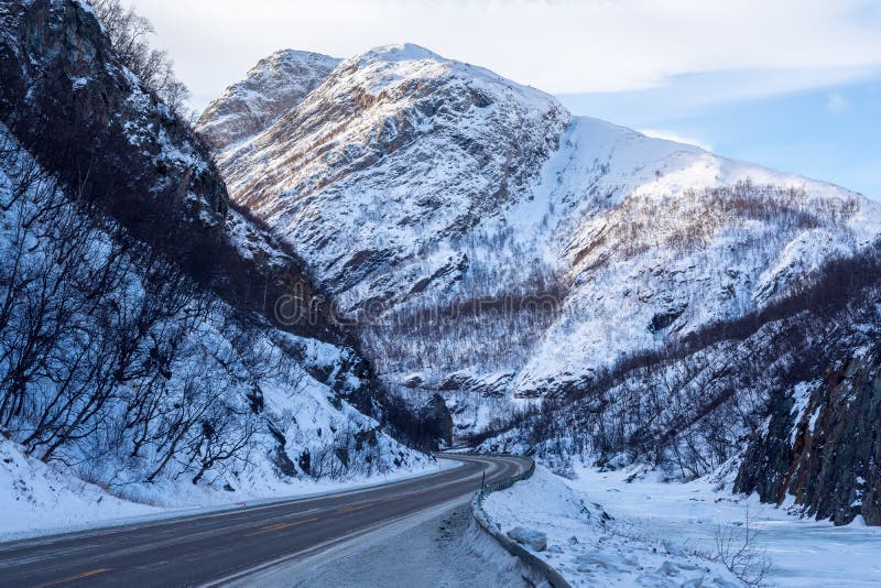 Frozen Road, Norway stock image. Image of daylight, frozen - 78417147