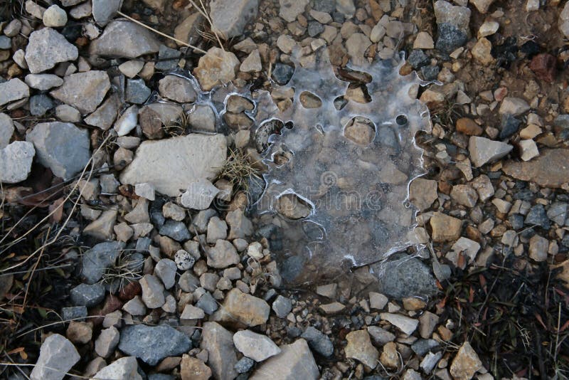 Frozen Rocks and Water Winter Texture Stock Photo - Image of soil ...