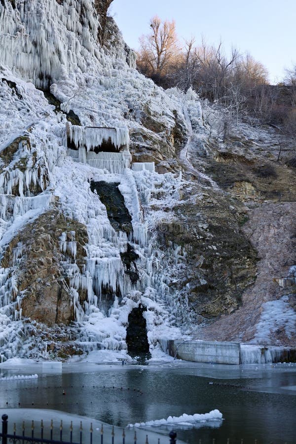 Frozen rocky cliff stock image. Image of national, landscape - 360308843