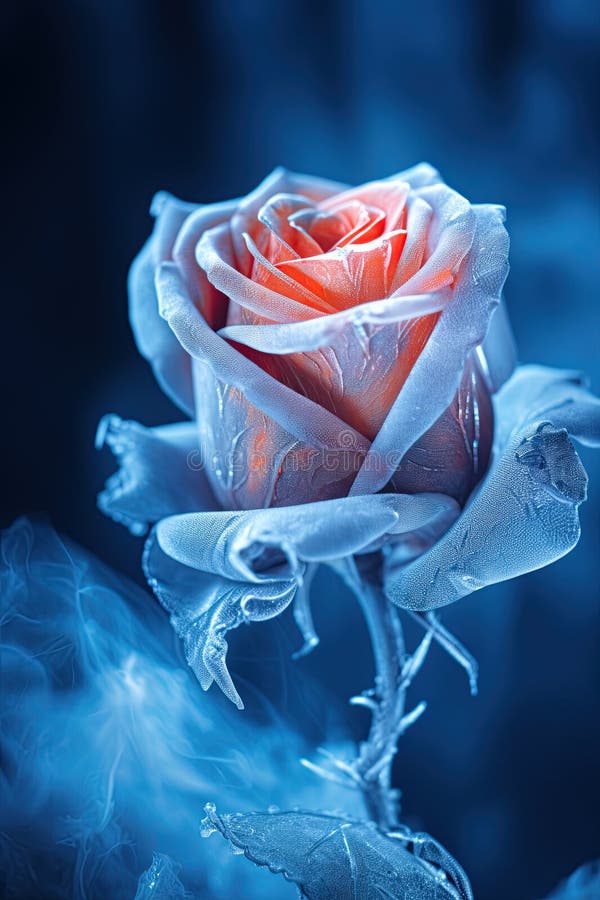 Frozen Rose Poster Design. Generative Ai Stock Illustration ...