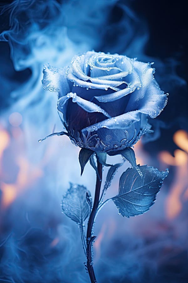 Frozen Rose Poster Design. Generative Ai Stock Illustration ...