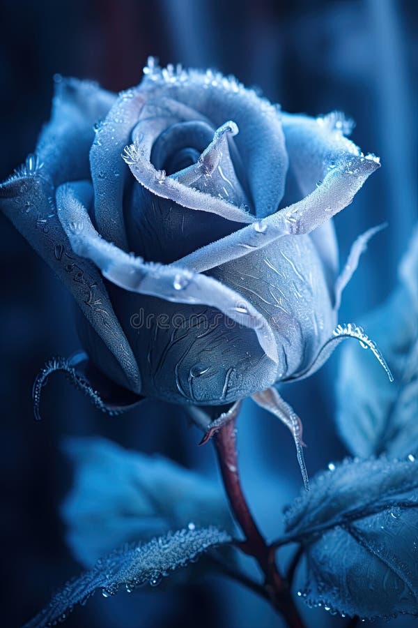 Frozen Rose Poster Design. Generative Ai Stock Illustration ...