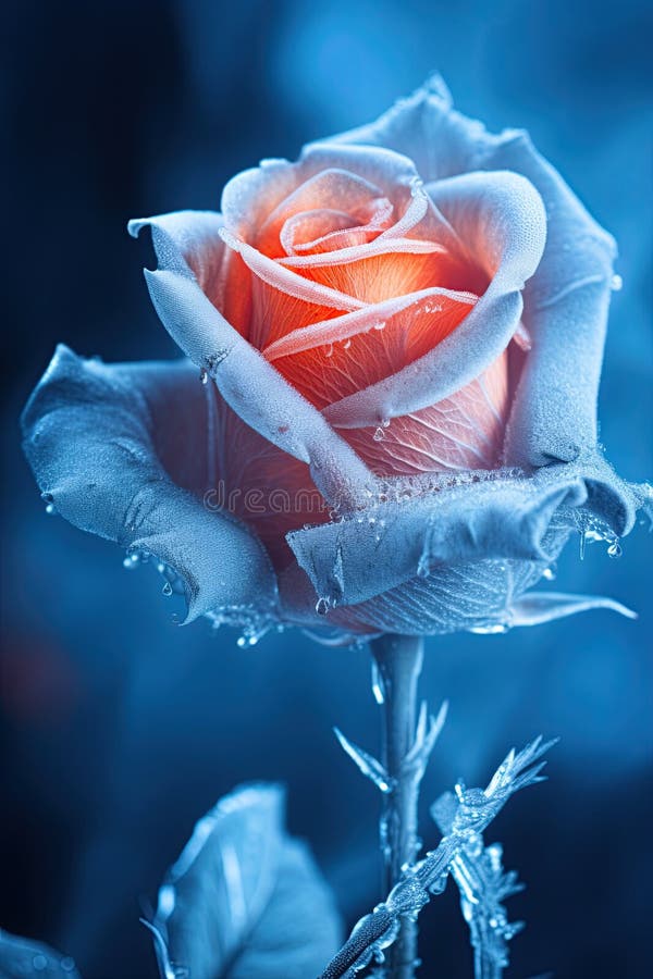 Frozen Rose Poster Design. Generative Ai Stock Illustration ...