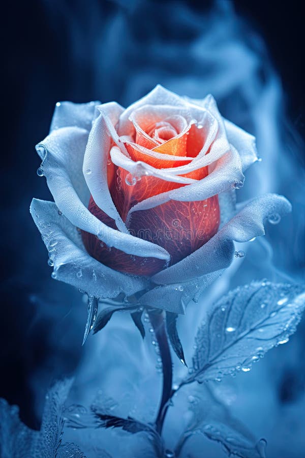 Frozen Rose Poster Design. Generative Ai Stock Illustration ...