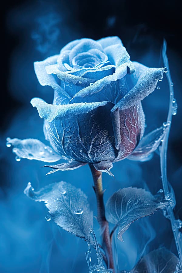 Frozen Rose Poster Design. Generative Ai Stock Illustration ...