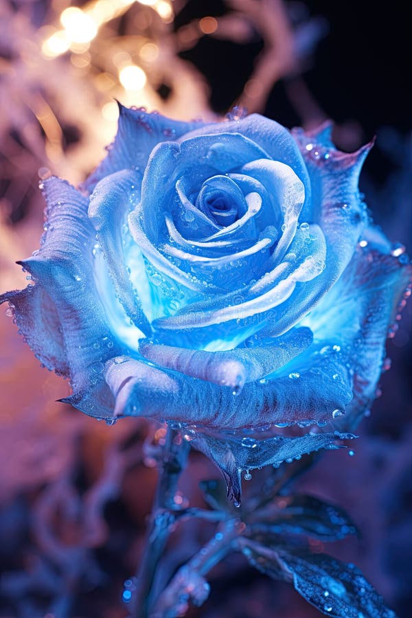 Frozen Rose Poster Design. Generative Ai Stock Illustration ...