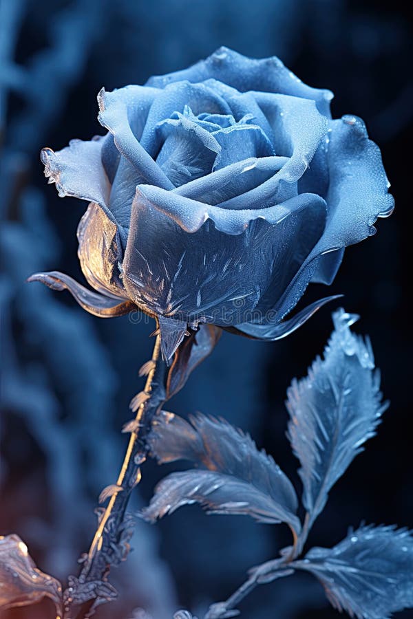 Frozen Rose Poster Design. Generative Ai Stock Illustration ...