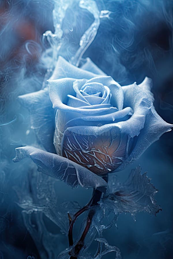 Frozen Rose Poster Design. Generative Ai Stock Photo - Image of single ...
