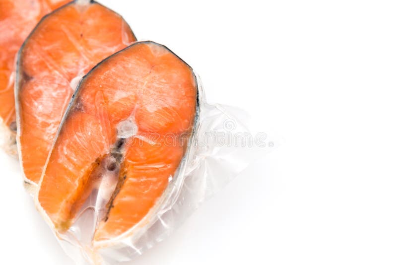 Frozen salmon fillets stock photo. Image of gastronomy - 58099824