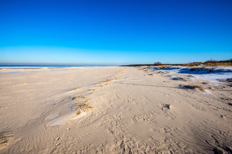 Frozen Sand Textures in Winter by the Sea Beach Stock Photo - Image of ...