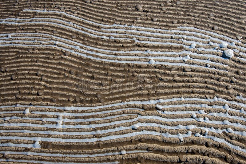 Frozen Sand Textures in Winter by the Sea Beach Stock Image - Image of ...
