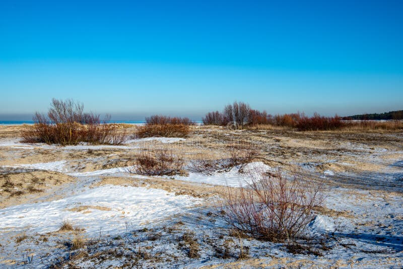 Frozen Sand Textures in Winter by the Sea Beach Stock Photo - Image of ...