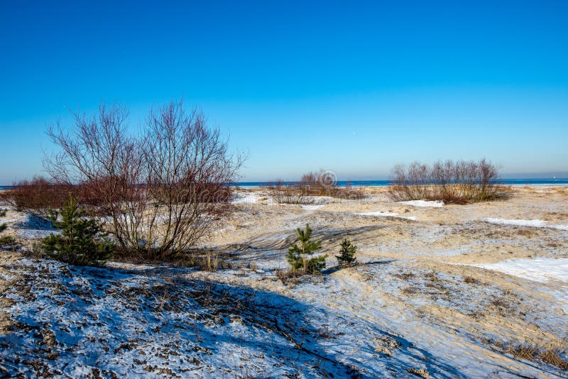 Frozen Sand Textures in Winter by the Sea Beach Stock Photo - Image of ...