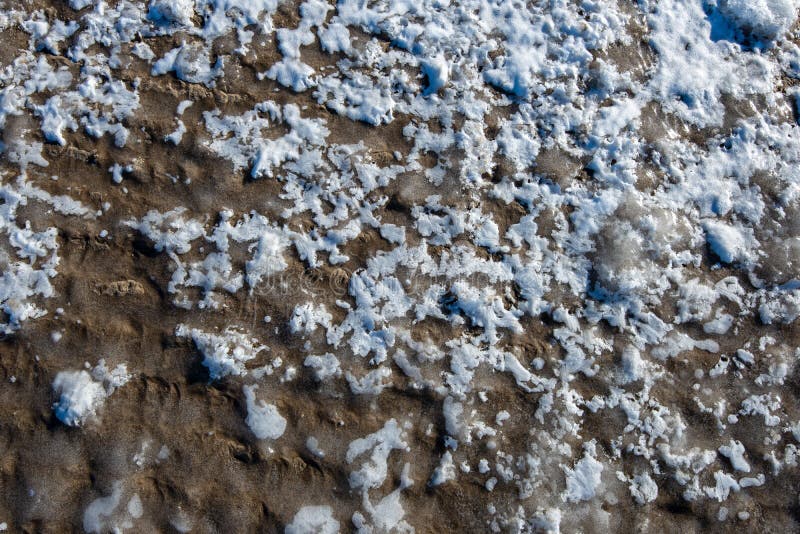 Frozen Sand Textures in Winter by the Sea Beach Stock Photo - Image of ...