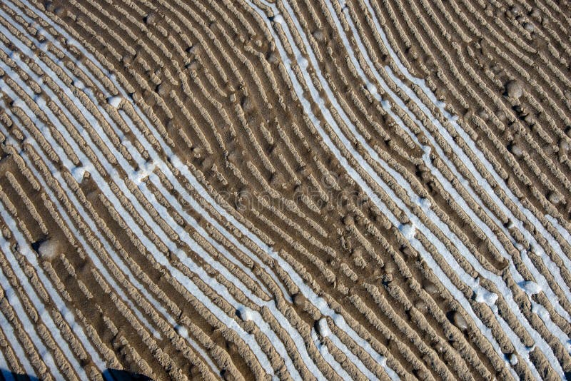Frozen Sand Textures in Winter by the Sea Beach Stock Image - Image of ...