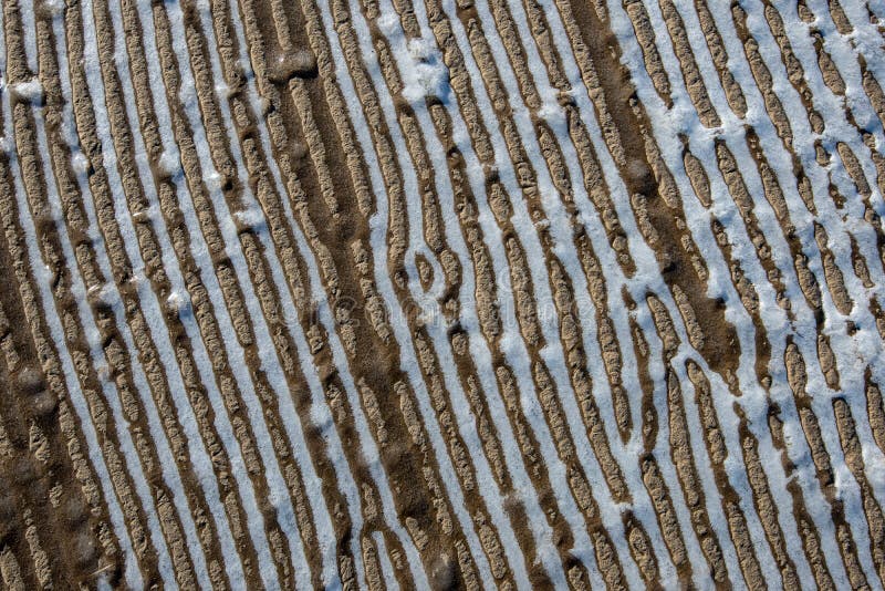 Frozen Sand Textures in Winter by the Sea Beach Stock Photo - Image of ...
