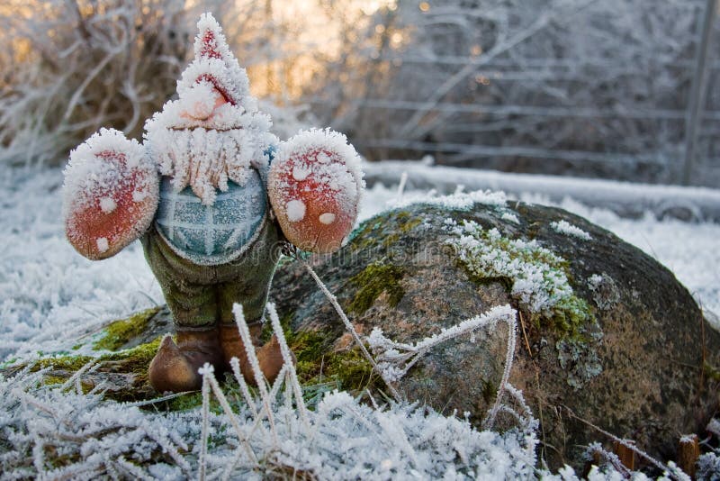 Frozen Santa stock image. Image of figurine, morning, outside - 7590399