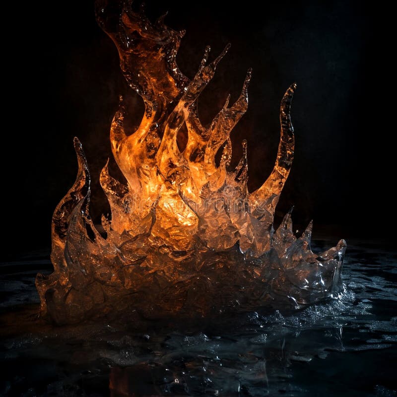 Frozen flame stock illustration. Illustration of cold - 323788813