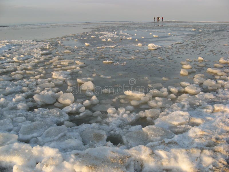Frozen Sea stock photo. Image of sand, wadden, tide, walk - 27089042