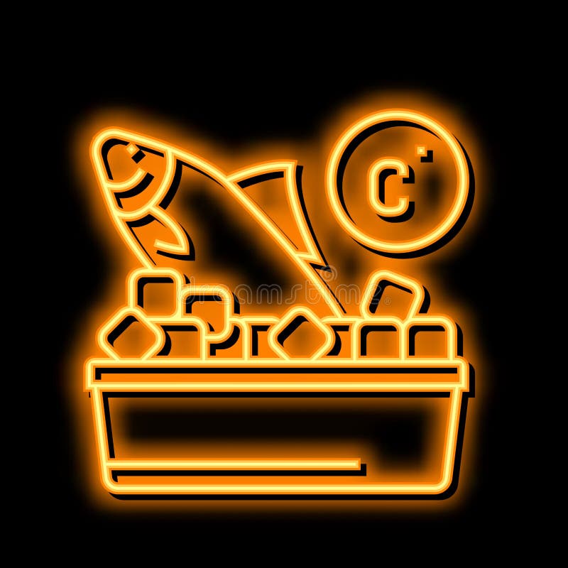 Frozen Seafood Neon Glow Icon Illustration Stock Vector - Illustration ...