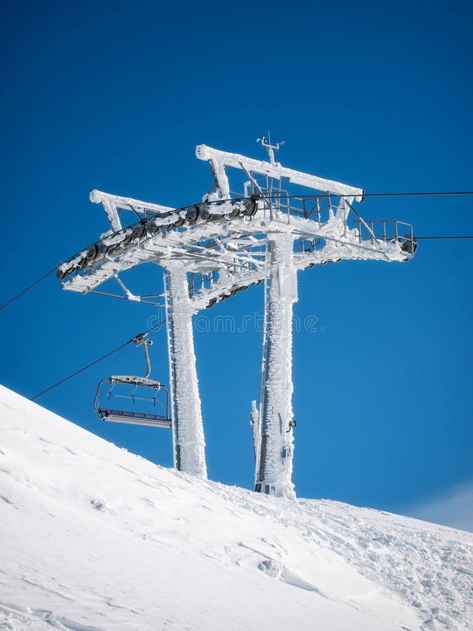 Frozen ski lift stock image. Image of travel, slope, nature - 34112607
