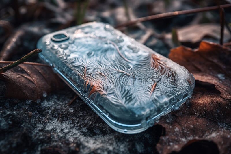 Frozen Smartphone Covered in Frost. Generative AI Stock Illustration ...