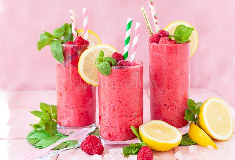 Frozen Smoothie, Raspberry Sherbet Stock Image - Image of raspberries ...