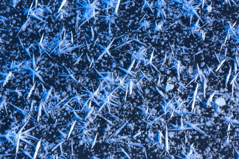 Frozen Snow Crystals on Ice Stock Photo - Image of textured, pattern ...