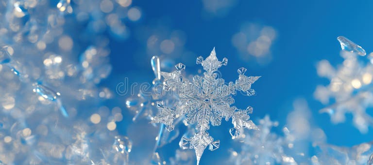 Frozen Snow Ice Texture Background, Snowflakes Stock Illustration ...