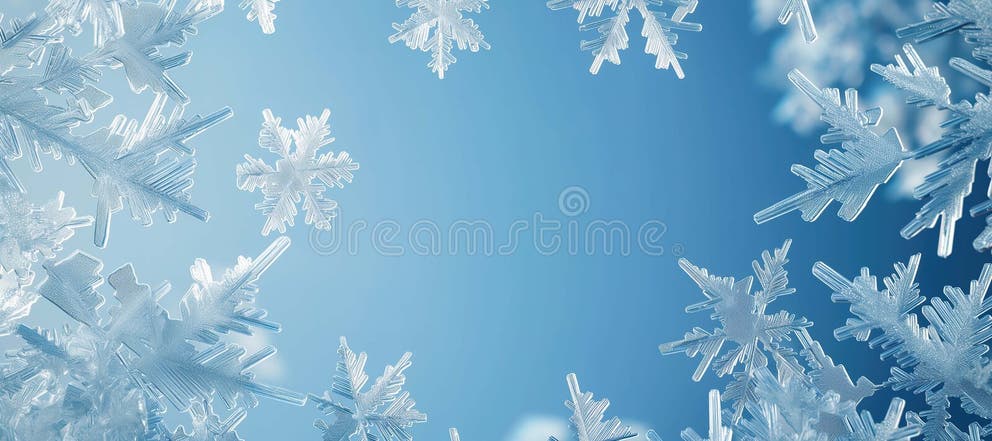 Frozen Snow Ice Texture Background, Snowflakes Stock Illustration ...