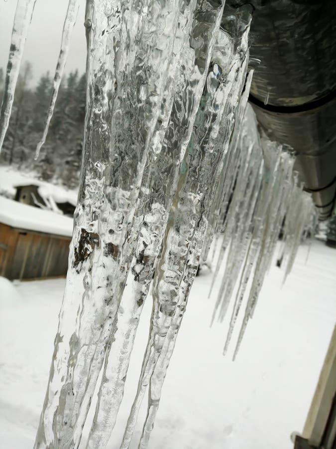 Frozen snow on the roof stock image. Image of firing - 189467821