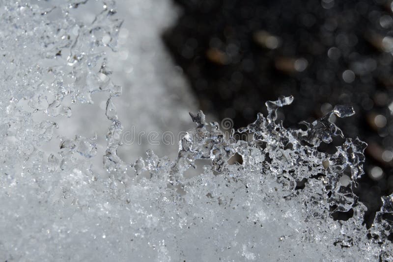 Frozen Snowflakes, Icing, Melting Snow, Ice Texture. Stock Photo ...