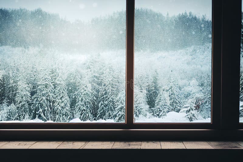 Winter Scene with Snowy Pines Stock Image - Image of christmas, freeze ...